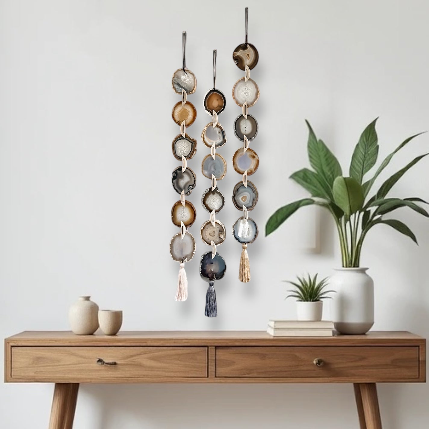 Agate Garland Wall Hangings Handcrafted Boho Decor by Mod North & Co.